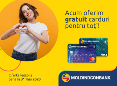 Acum Moldindconbank oferă carduri gratuite pentru toţi – Bancamea