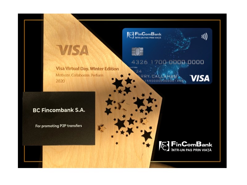 FinComBank S.A. a fost onorată de către Visa cu distincţia „For promoting P2P transfers” – Bancamea