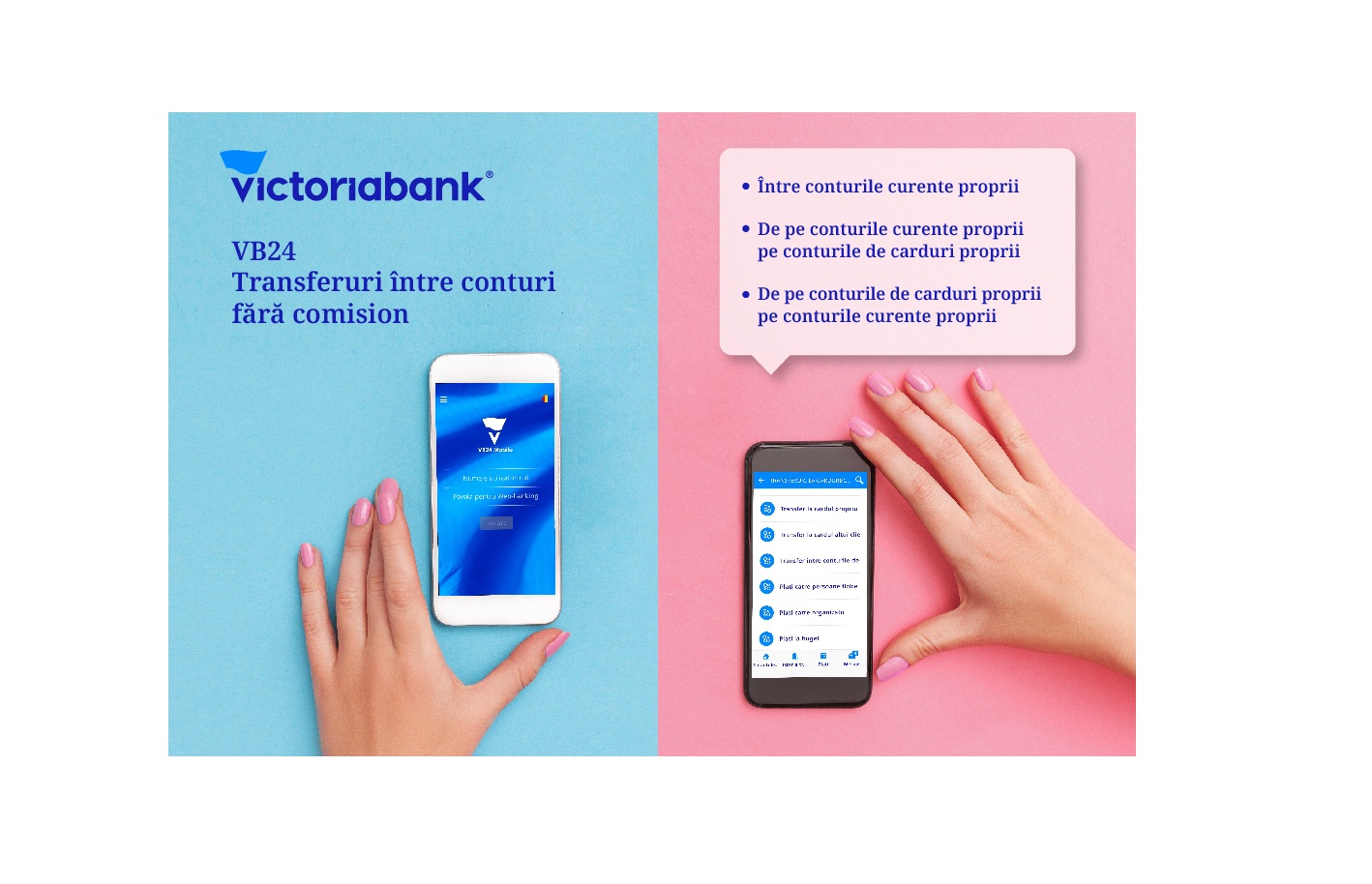 Transferuri între conturi proprii cu 0% comision prin VB24 – Bancamea